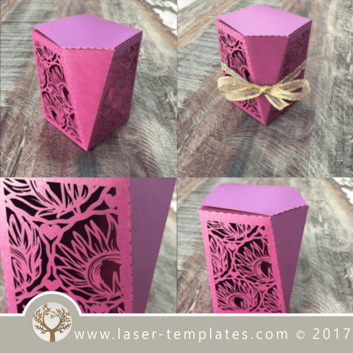 Protea laser cut wedding gift box template – Laser Ready Templates