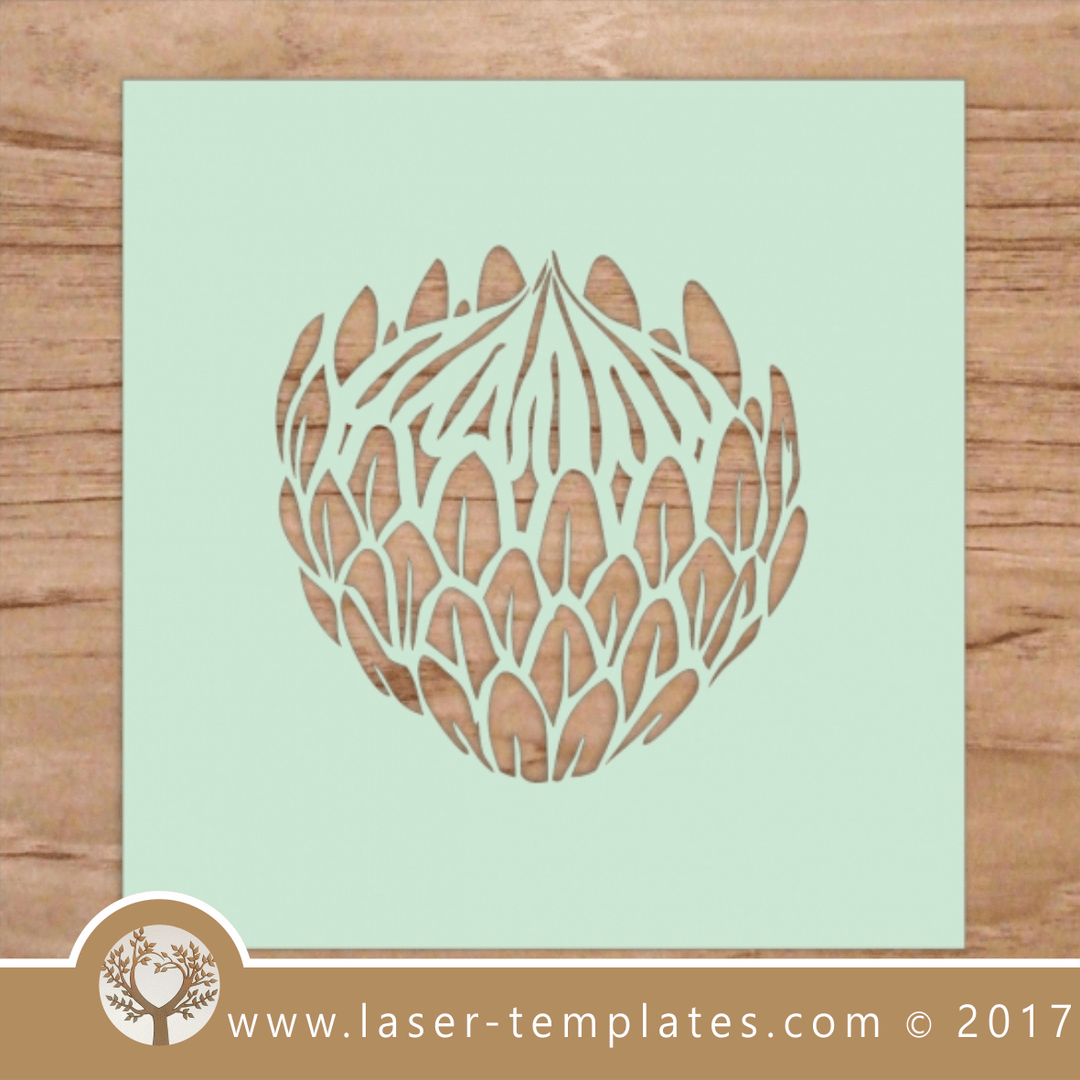 Protea Stencil laser cut pattern, design, template. Online store ...