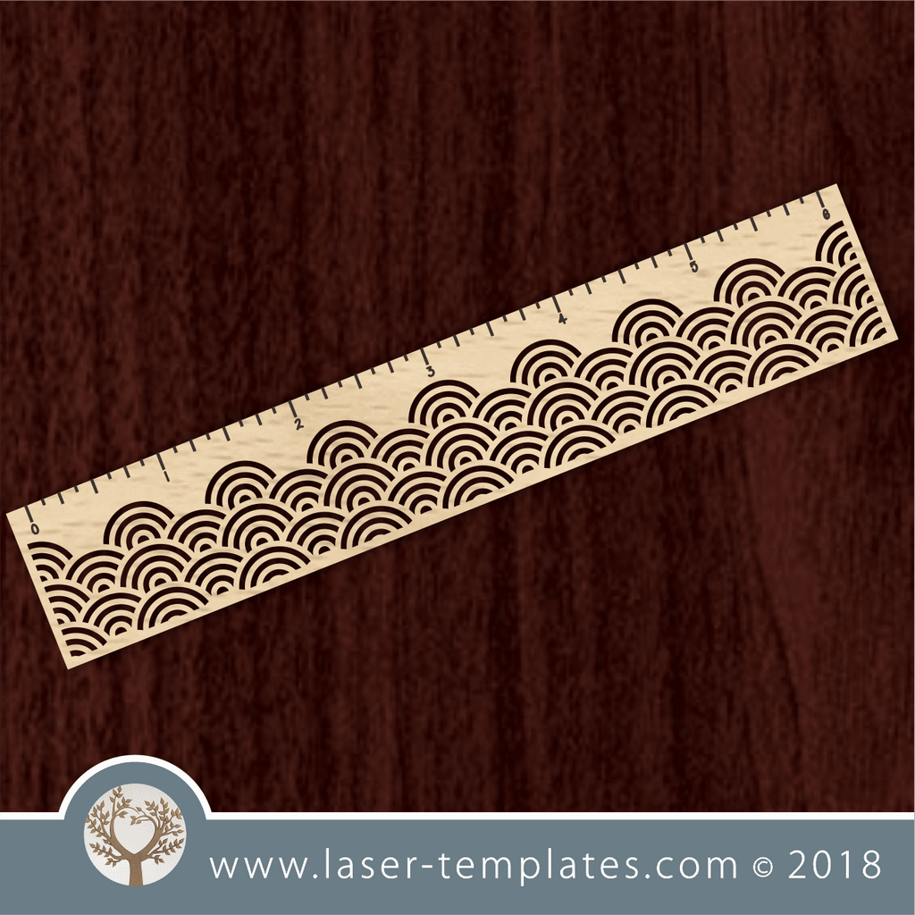 Rainbow Pattern Imperial Ruler (inches) – Laser Ready Templates