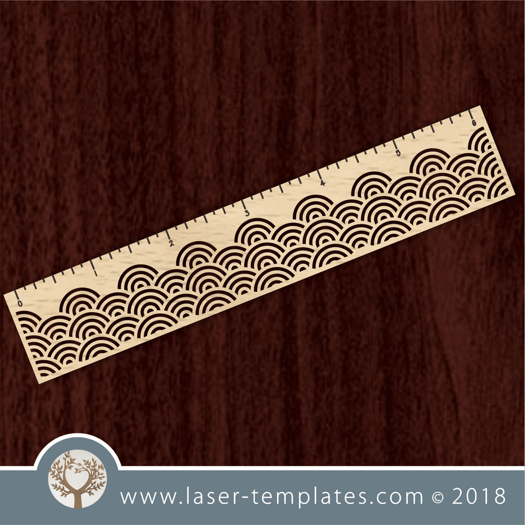 Rainbow Pattern Imperial Ruler (inches) – Laser Ready Templates