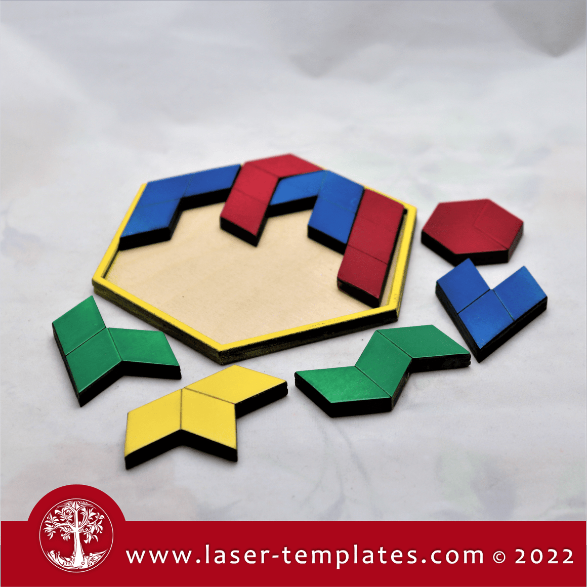 Rhombus Educational Puzzle Board – Laser Ready Templates