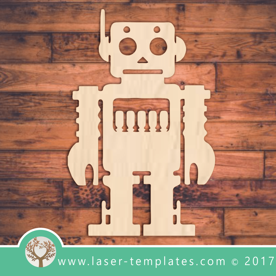 Robot laser cut template, download vector drawing. – Laser Ready Templates