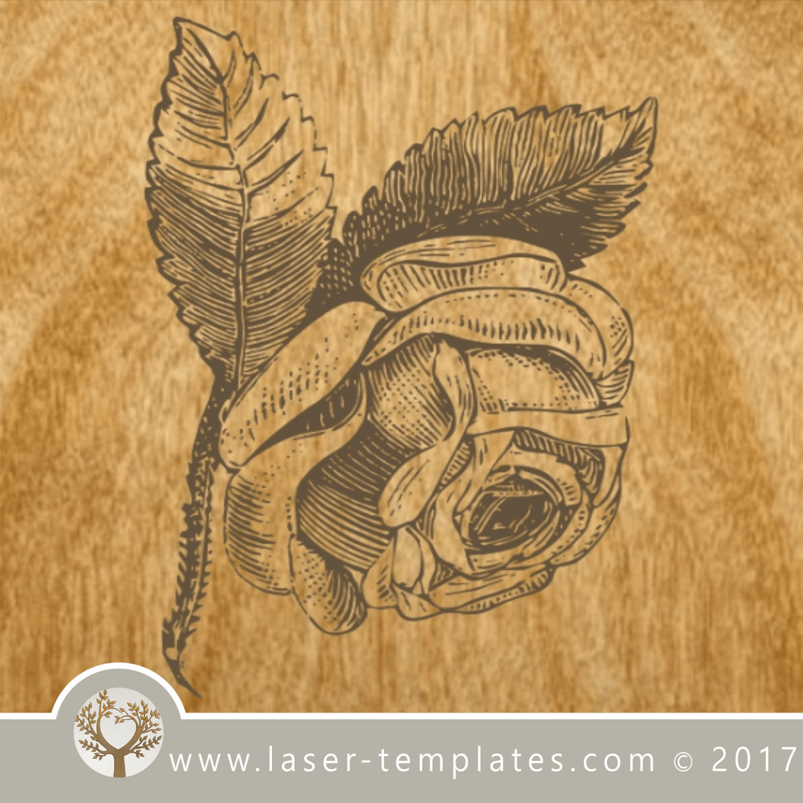 Vintage rose vector engraving template for Lasers. VECTOR template ...