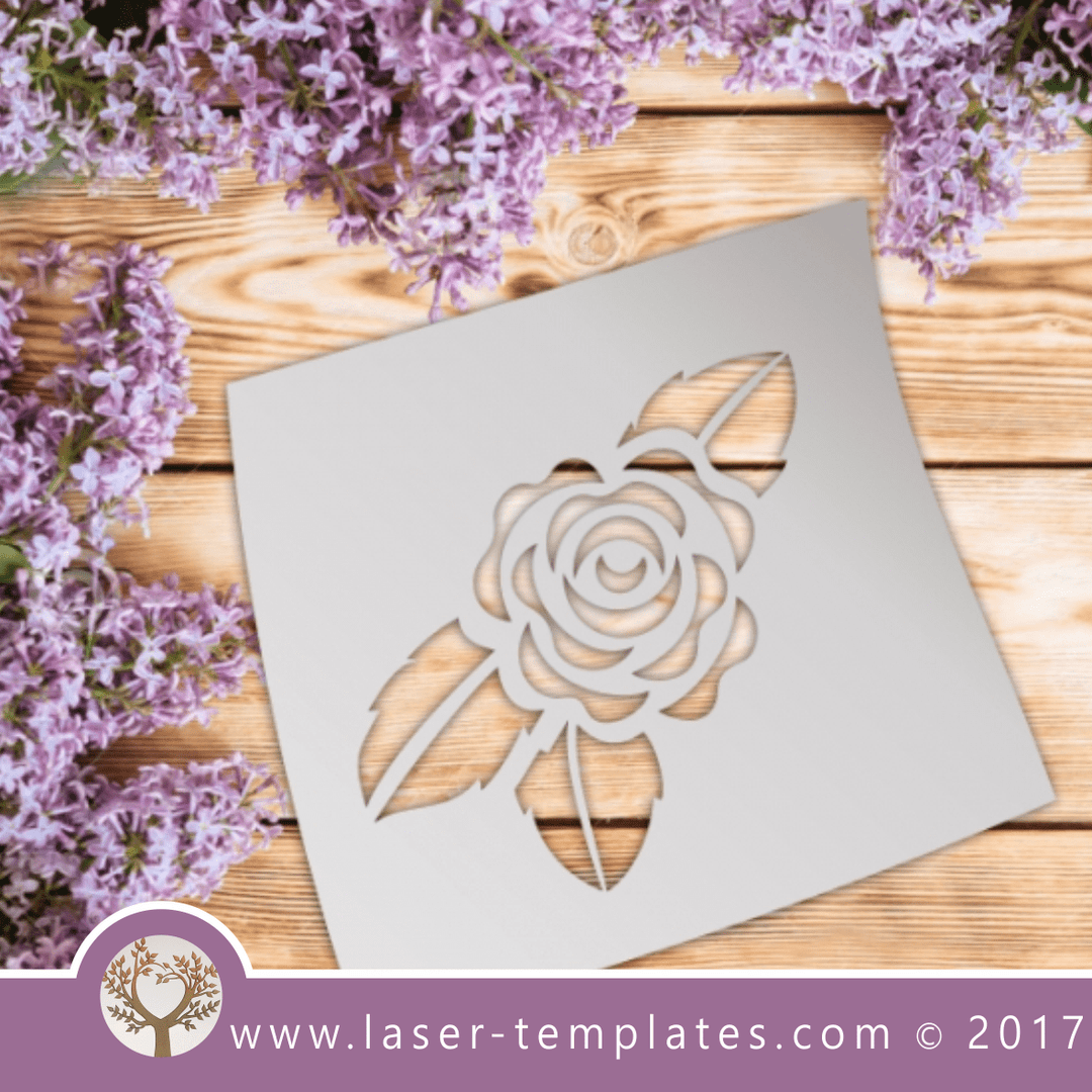 Rose Flower STENCIL template. Laser cut stencils. Vector online store ...