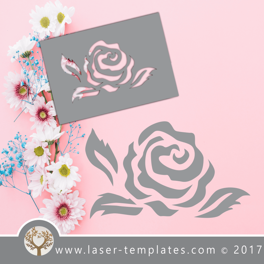 Laser Cut Rose Stencil Template, Download Laser Ready Vector Designs ...