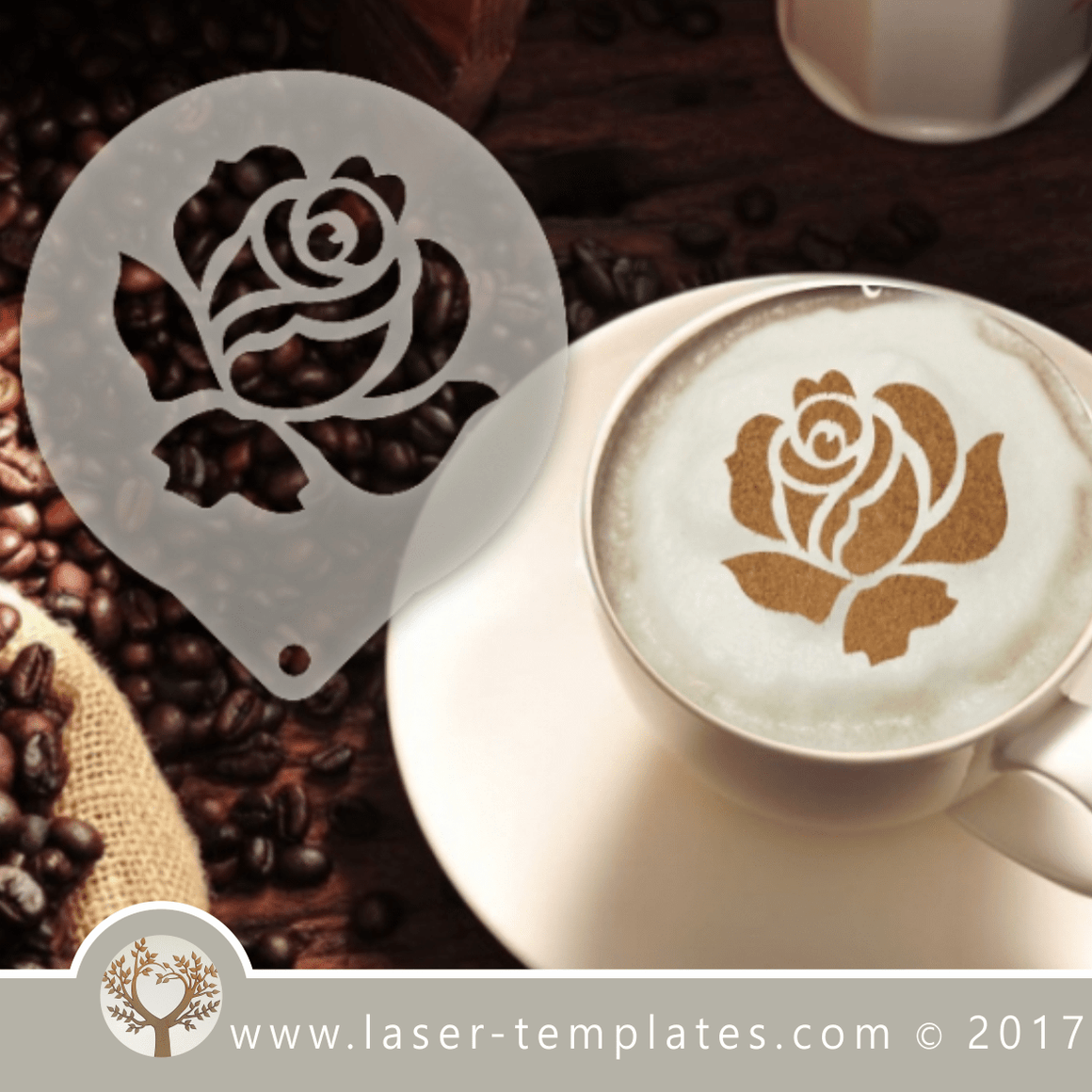 Rose Flower STENCIL template. Laser cut stencils. Vector online store ...