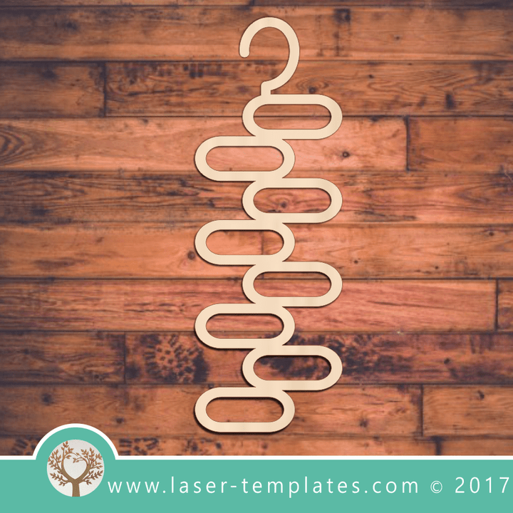 Scarf Hanger laser cut template design, download vector – Laser Ready ...