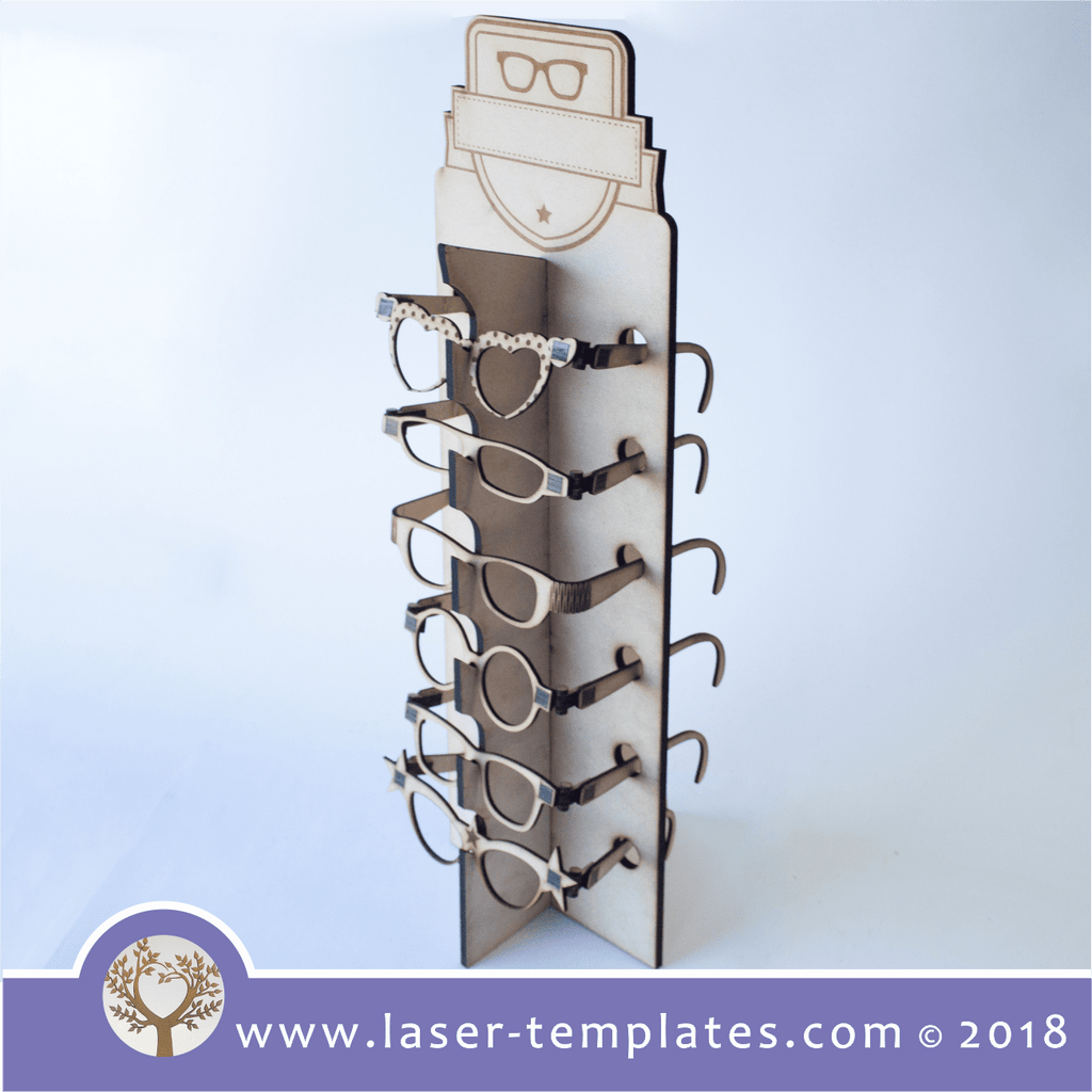 Laser cut Set of 6 spectacles / glasses with stand. Buy templates ...