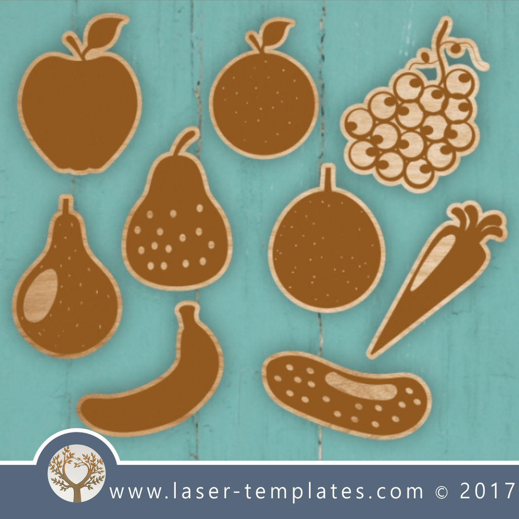 Fruit template, laser cut online design store. – Laser Ready Templates