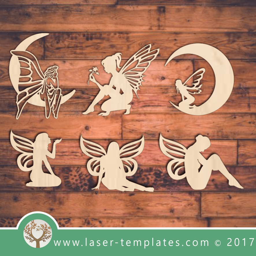 Fairies laser cut template designs. Download vector pattern drawings ...