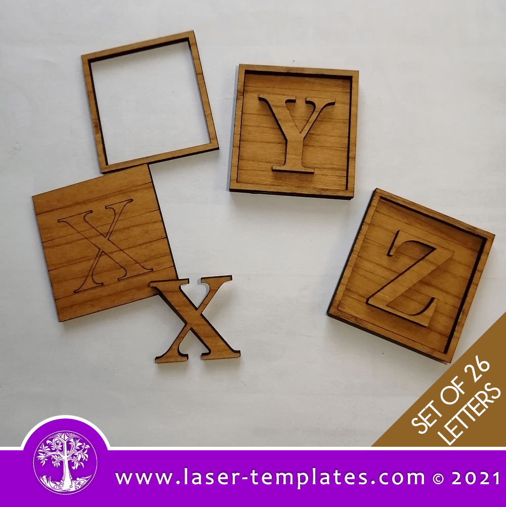 Laser cut template for Patterned Letters – Laser Ready Templates