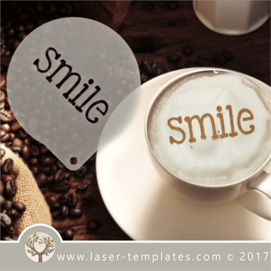 laser cut smile stencil template, pattern, online design store free ...