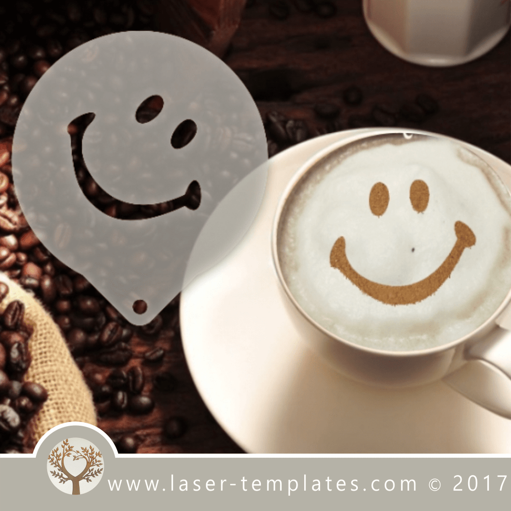 Smiley Stencil template, online laser cut pattern store, download ...