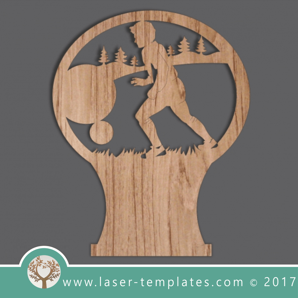 Soccer sport trophy template for laser cutting, Online designs for sale ...