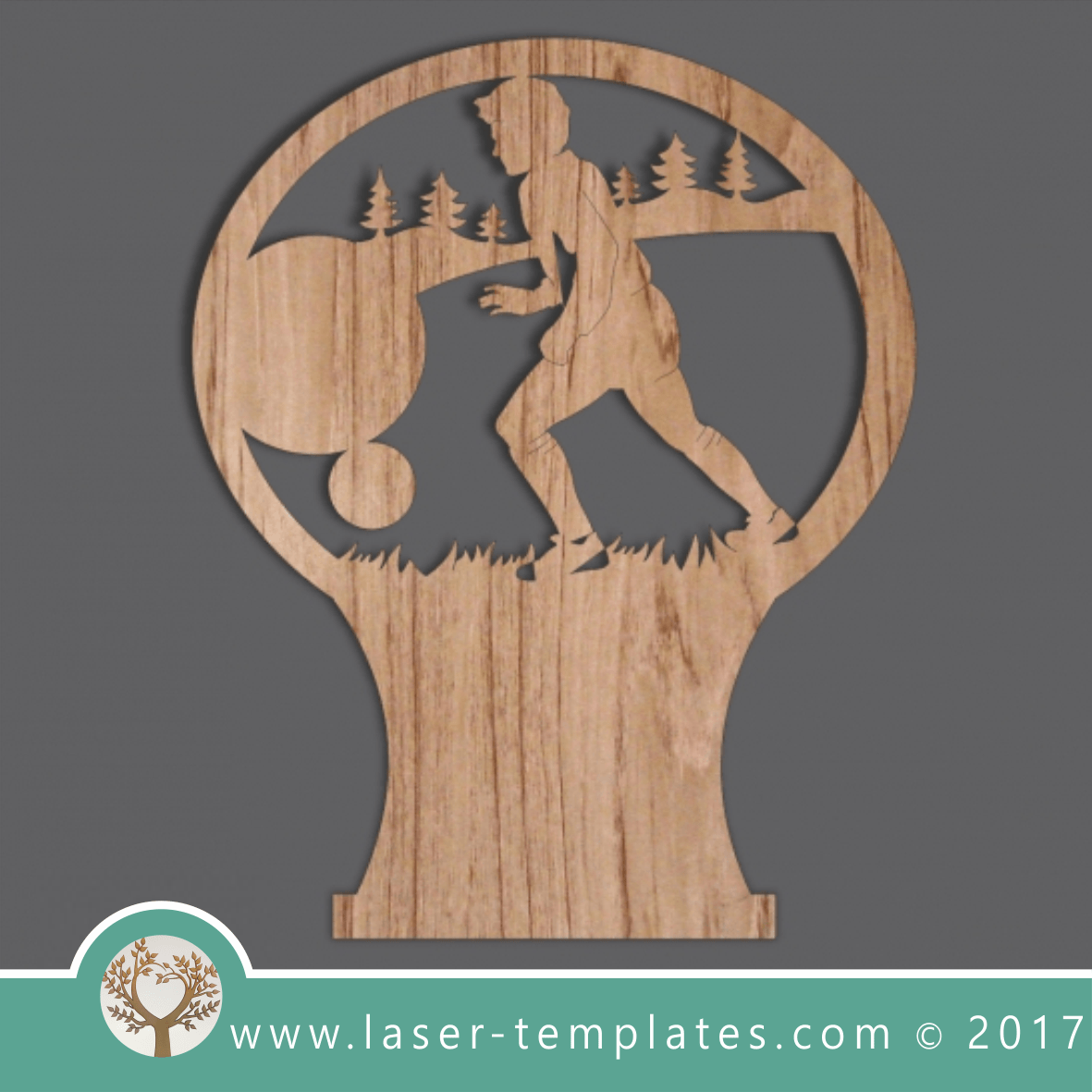 Soccer sport trophy template for laser cutting, Online designs for sale ...