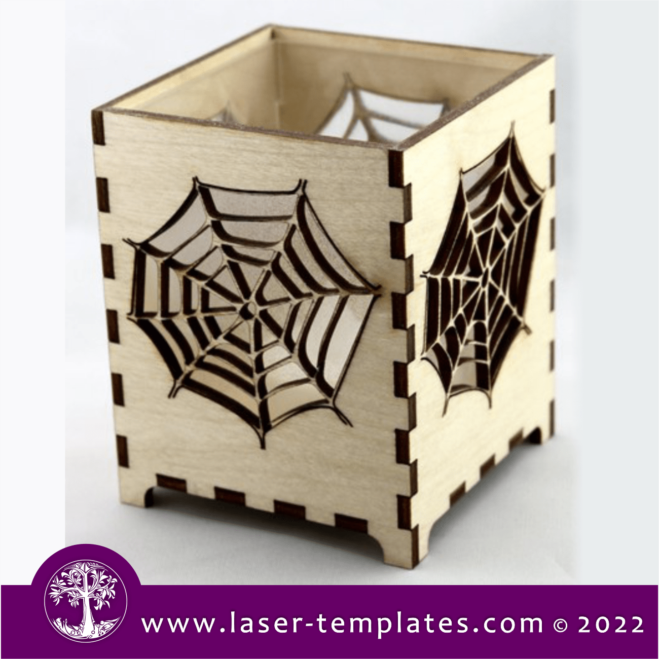 Spider Web Tealight Candle Holder – Laser Ready Templates