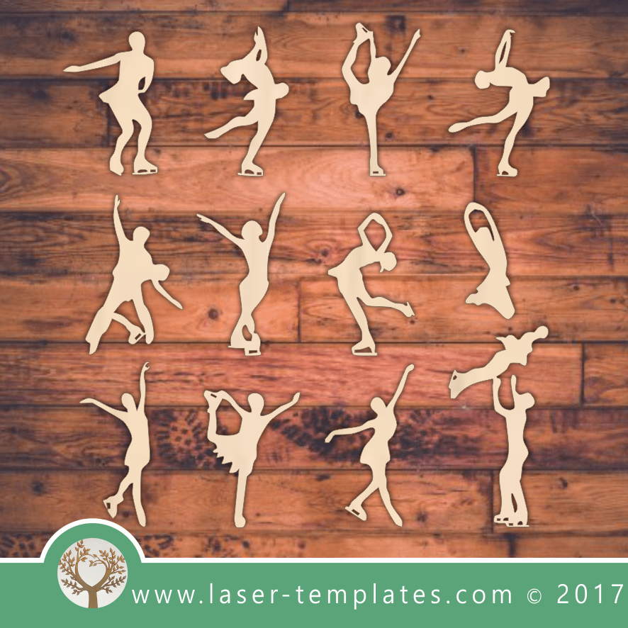 Sport Figure Skaters laser cut patterns, download vector drawings ...