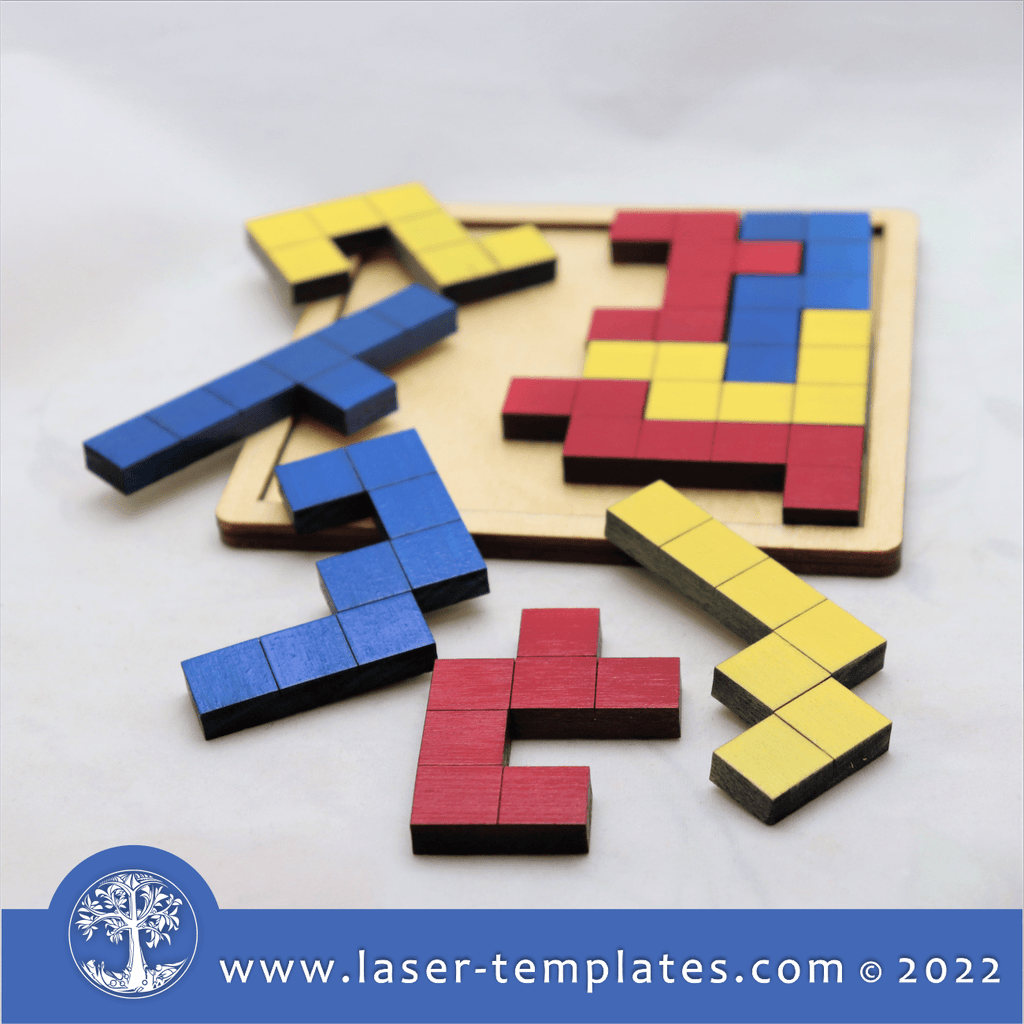 Square Educational Puzzle Board – Laser Ready Templates