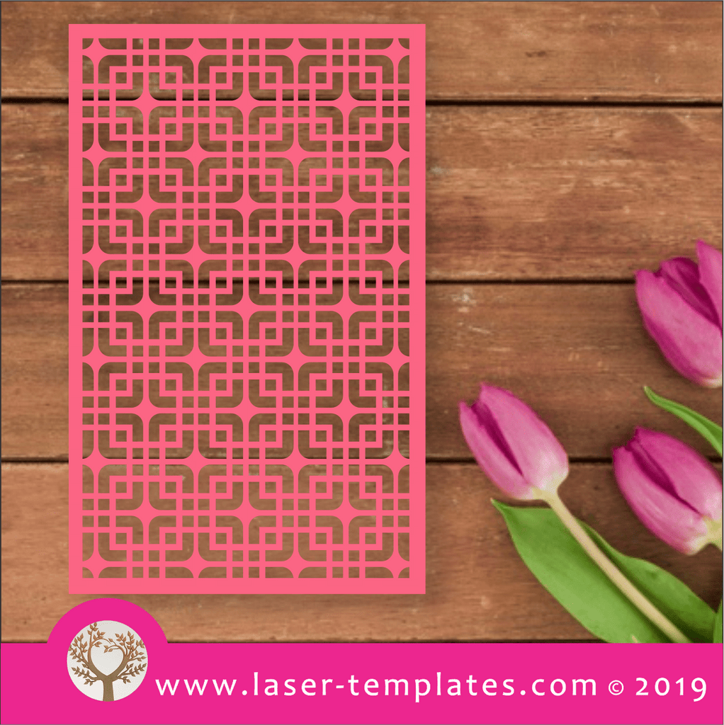 Laser cut template for Squares on Squares Pattern Stencil – Laser Ready ...
