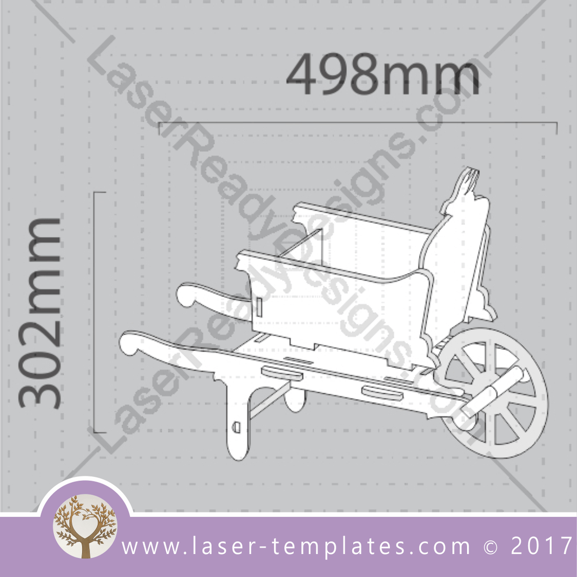 Wheelbarrow laser cut template, download vector designs – Laser Ready ...