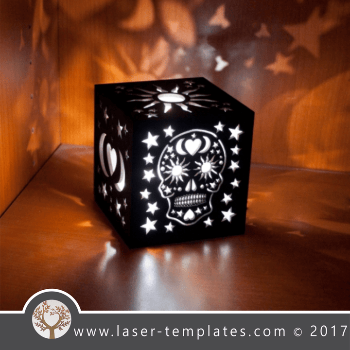 Sugar Skull light box template, online Vector design store for laser ...