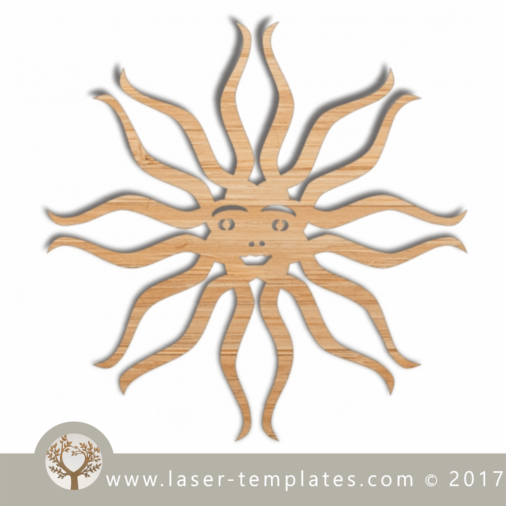 Sun Laser cut template, download pattern, design. – Laser Ready Templates
