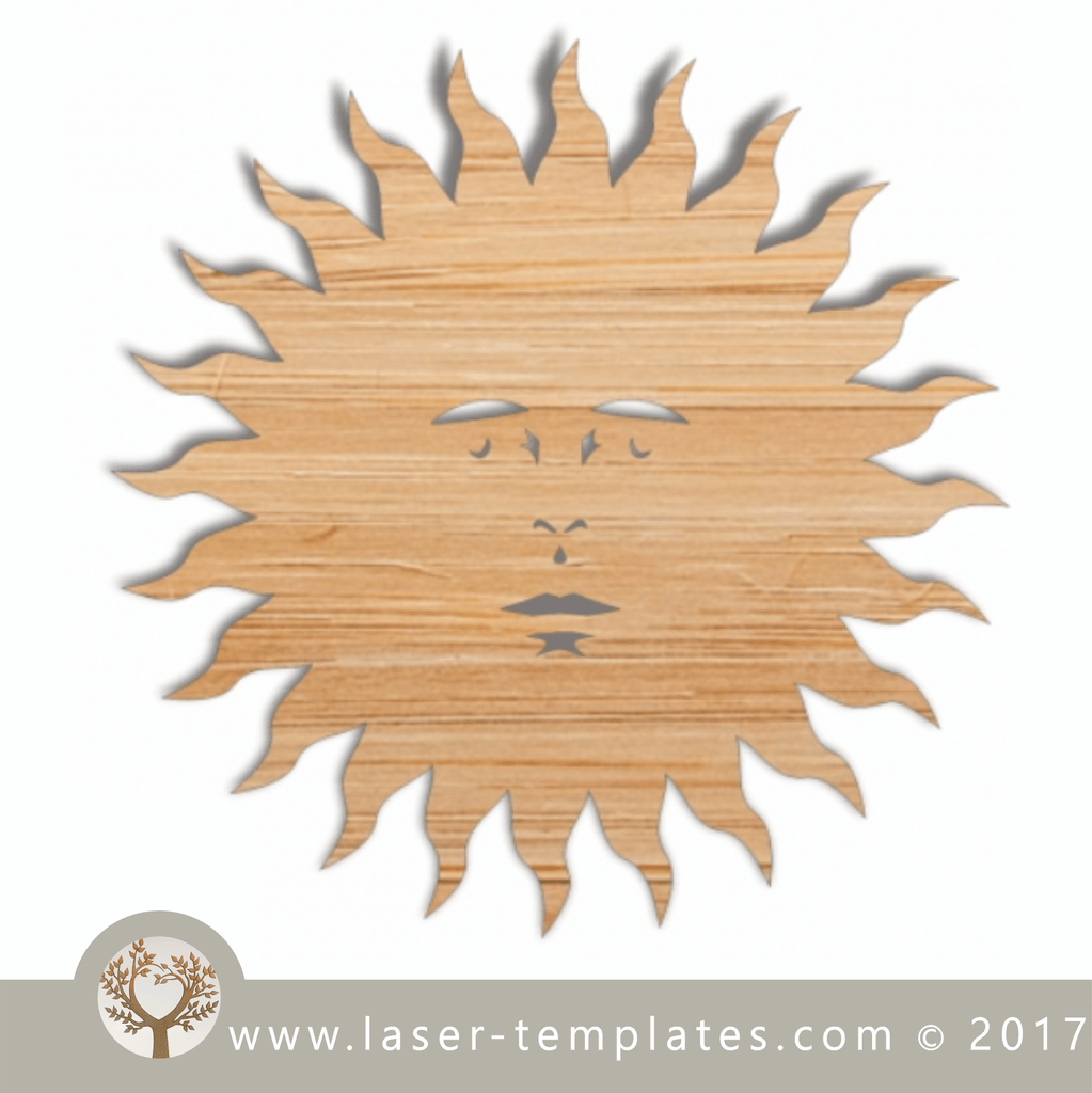 Sun Laser cut template, download pattern, design. – Laser Ready Templates