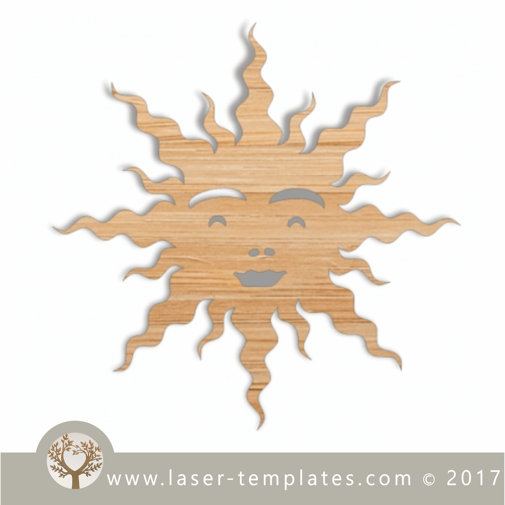 Sun Laser cut template, download pattern, design. – Laser Ready Templates