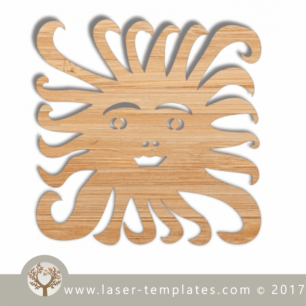 Sun Laser cut template, download pattern, design. – Laser Ready Templates