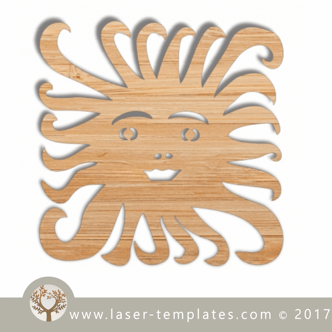 Sun Laser cut template, download pattern, design. – Laser Ready Templates
