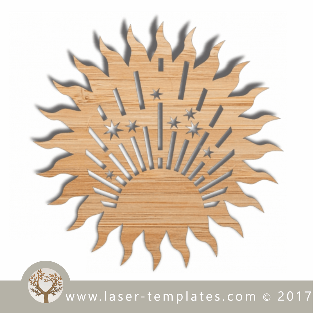 Sun Laser cut template, download pattern, design. – Laser Ready Templates