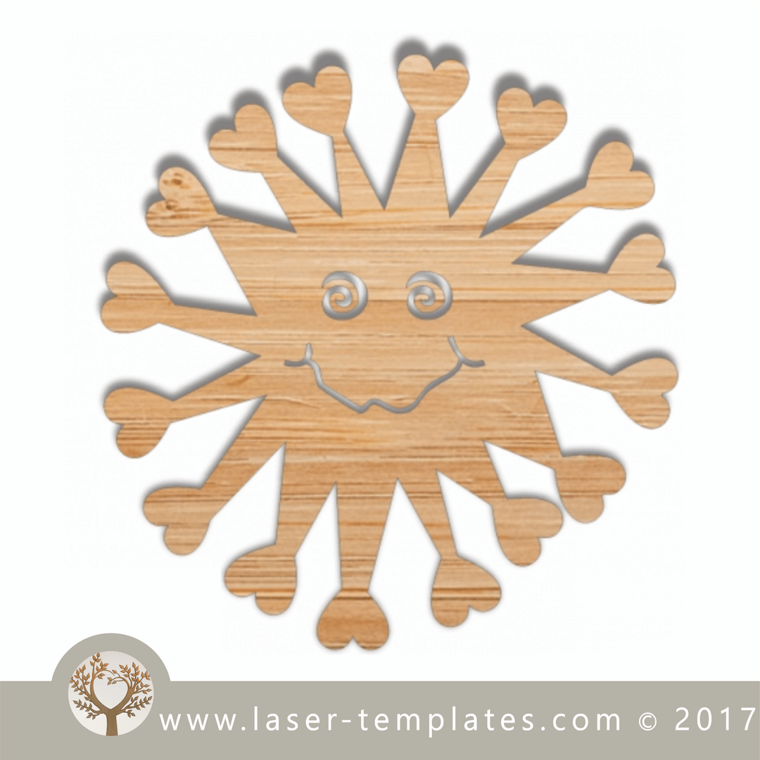 Sun Laser cut template, download pattern, design. – Laser Ready Templates