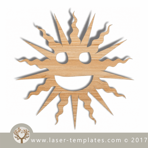 Sun Laser cut template, download pattern, design. – Laser Ready Templates