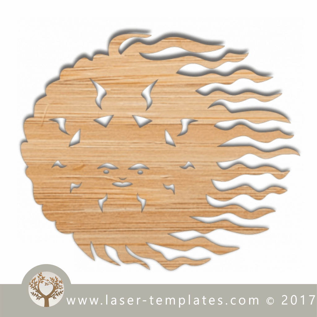 Sun Laser cut template, download pattern, design. – Laser Ready Templates