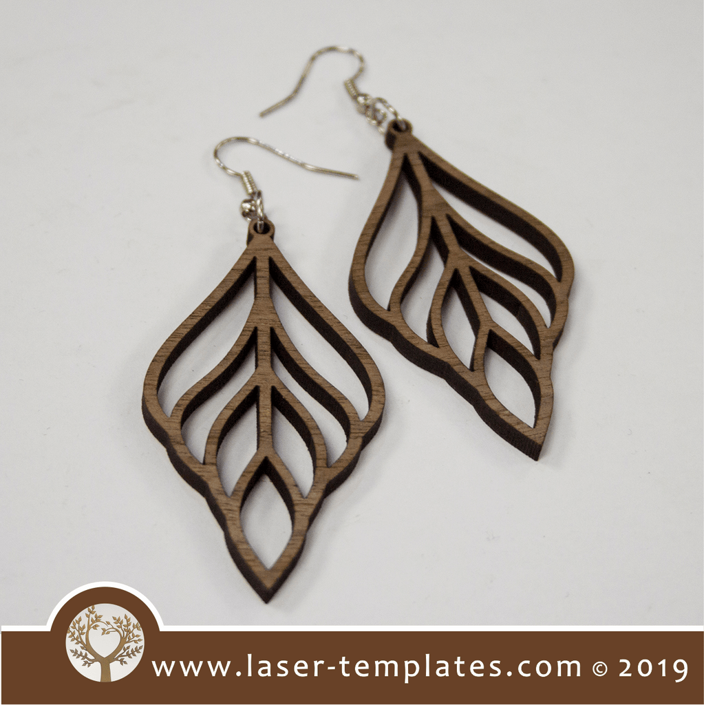 Laser cut template - Teardrop Leaf earrings – Laser Ready Templates