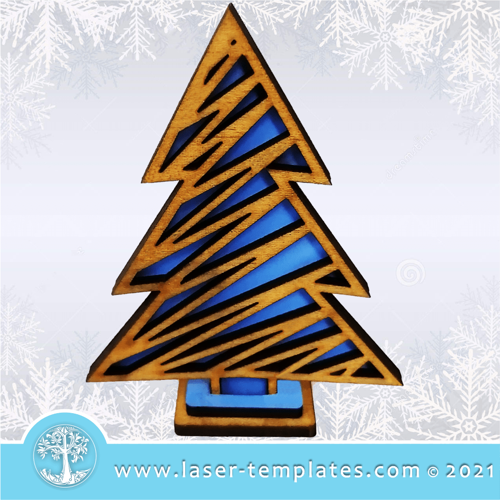 Laser cut template for Tiny Christmas Tree 2 – Laser Ready Templates