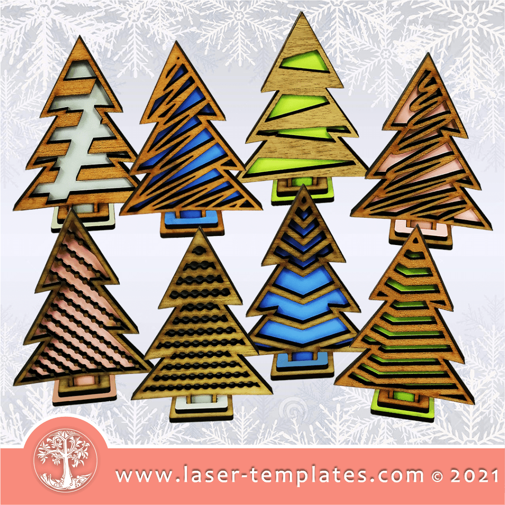Laser Cut Christmas Trees & Decor Templates. Download Vector Patterns ...