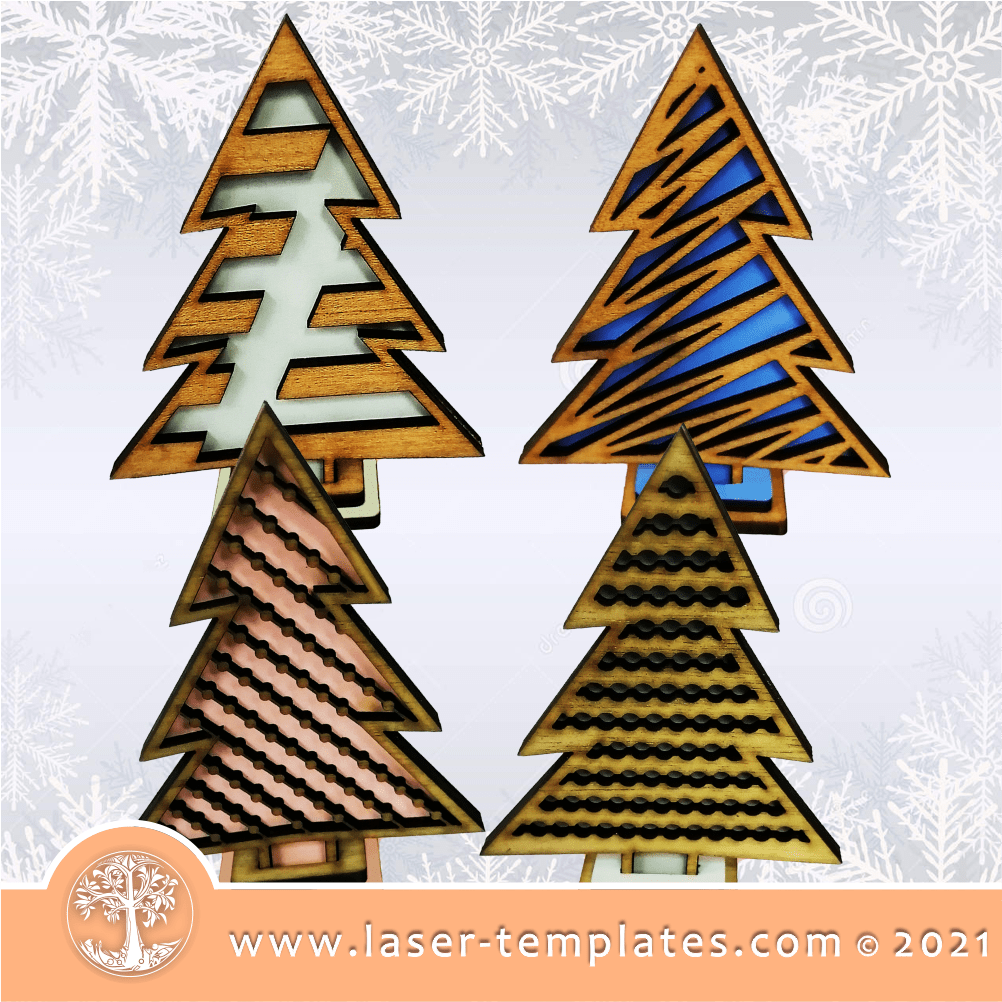 Laser cut template for Tiny Christmas Tree Collection of 8 – Laser ...