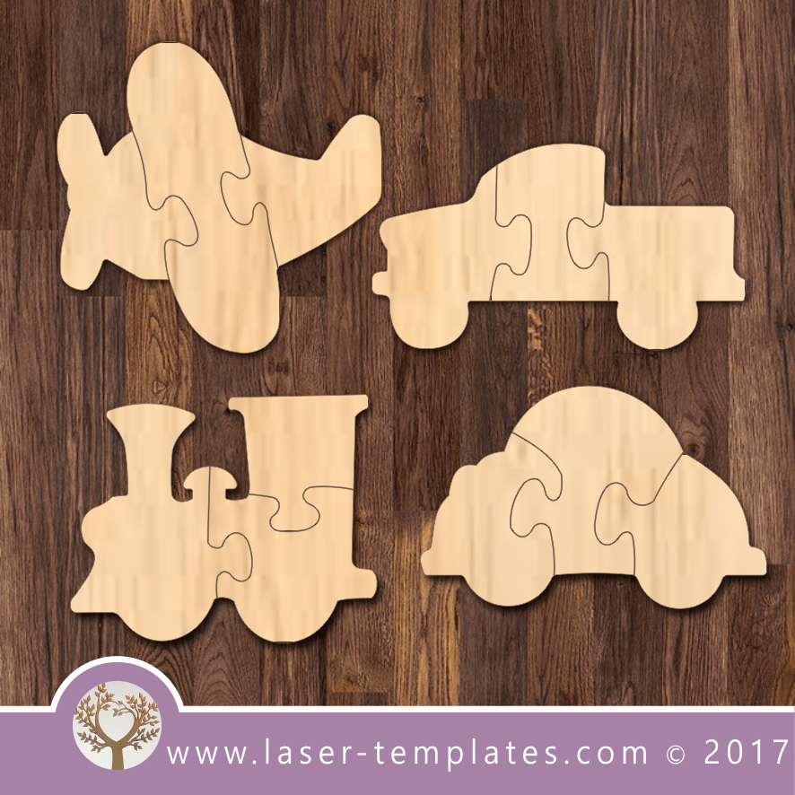 Set Of 4 Laser Cut Toy Puzzles Templates, Download Vector Designs ...