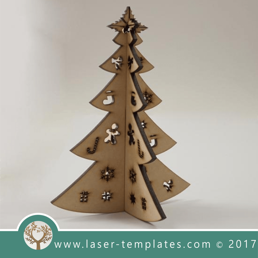 Christmas Laser cut tree template. Online 3d vector design download ...