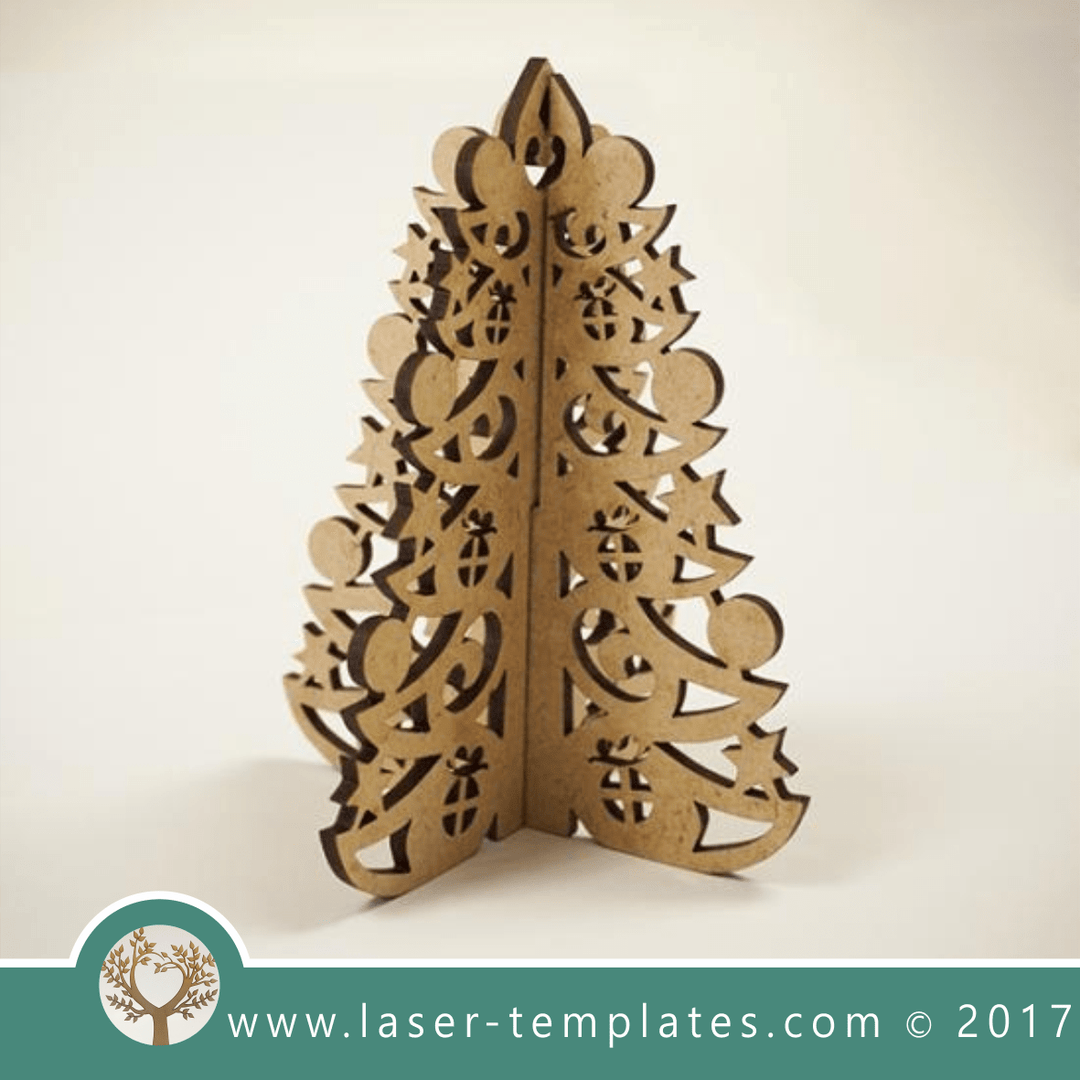 Christmas Laser cut tree template. Online 3d vector design download ...