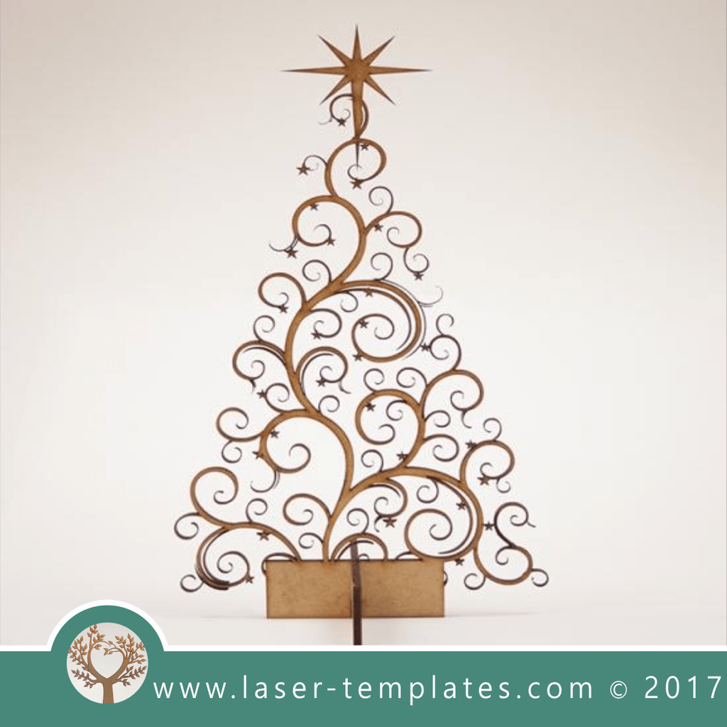 Christmas Laser cut tree template. Online 3d vector design download ...