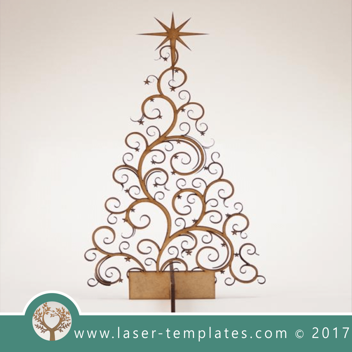 Christmas Laser cut tree template. Online 3d vector design download ...