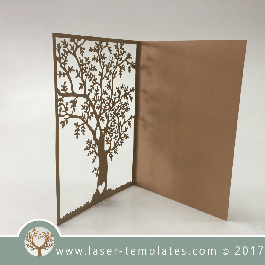 Tree Folding Card 2 Laser Cut Template, Download Vector Designs ...