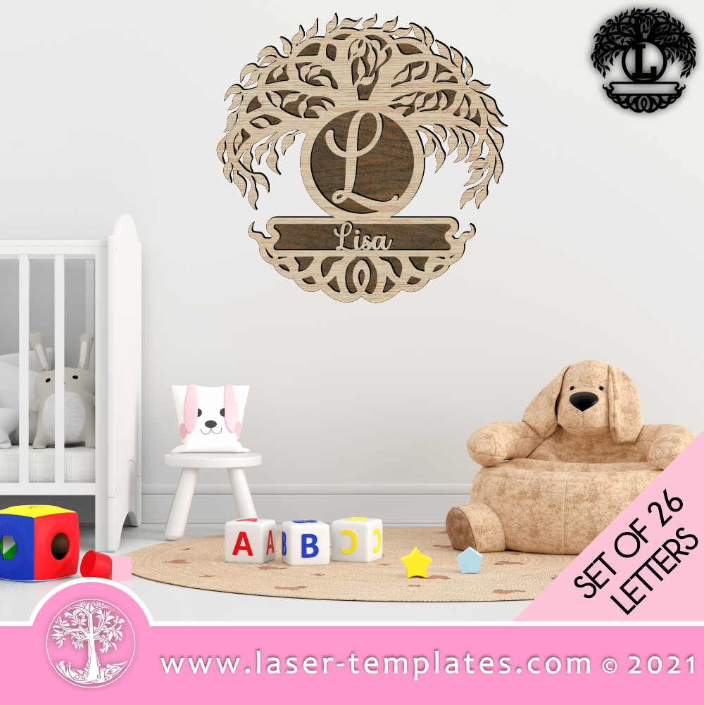 Laser cut template for Tree of Life Monogram Letters - 2 Sets – Laser ...