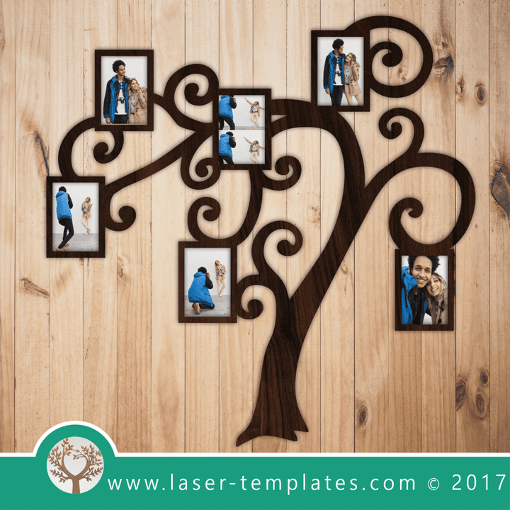 Tree Photo Frame 2 Template, Online Laser Cut Design Store. – Laser ...