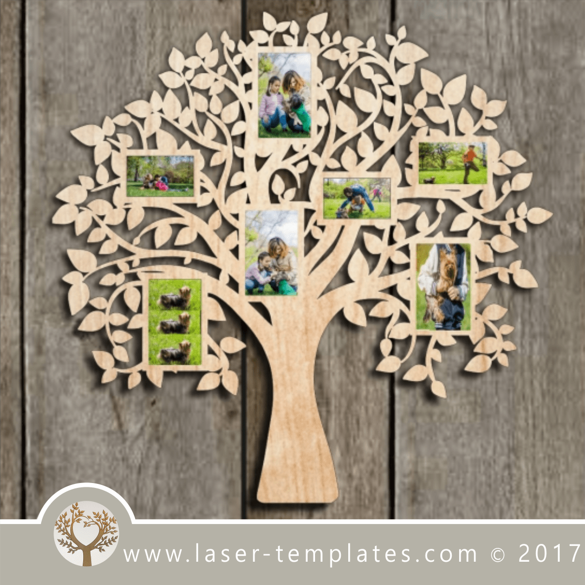 Photo frame tree template, online laser cut design store. – Laser Ready ...