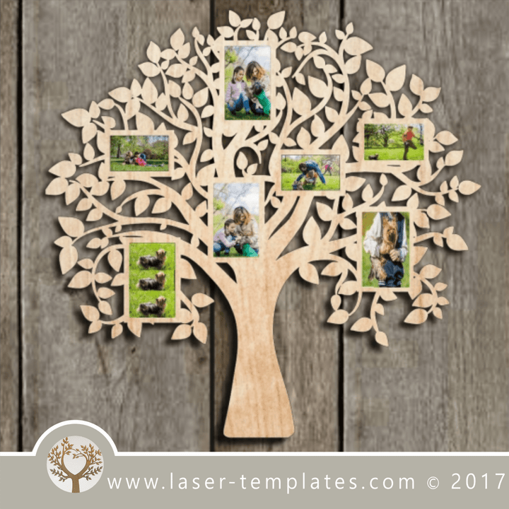 Photo frame tree template, online laser cut design store. – Laser Ready ...