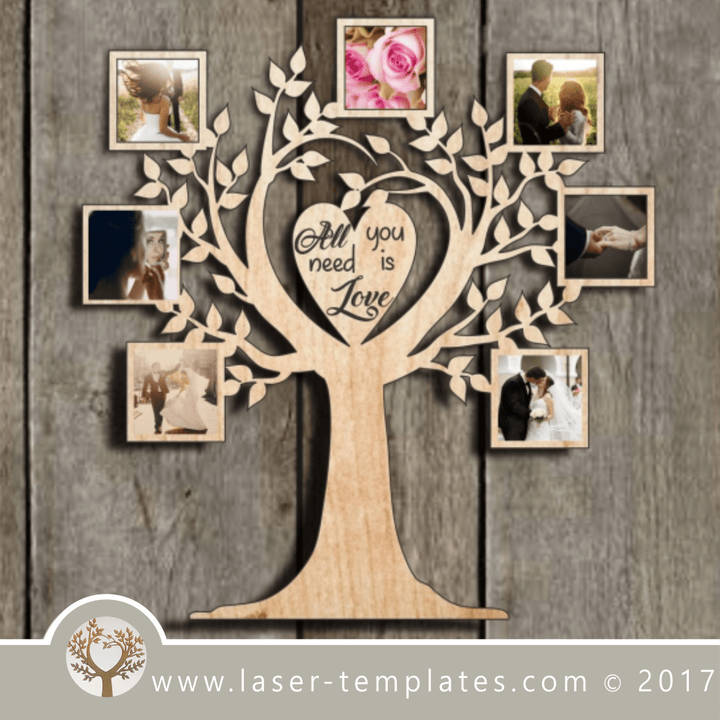 Photo frame tree template, online laser cut design store. – Laser Ready ...