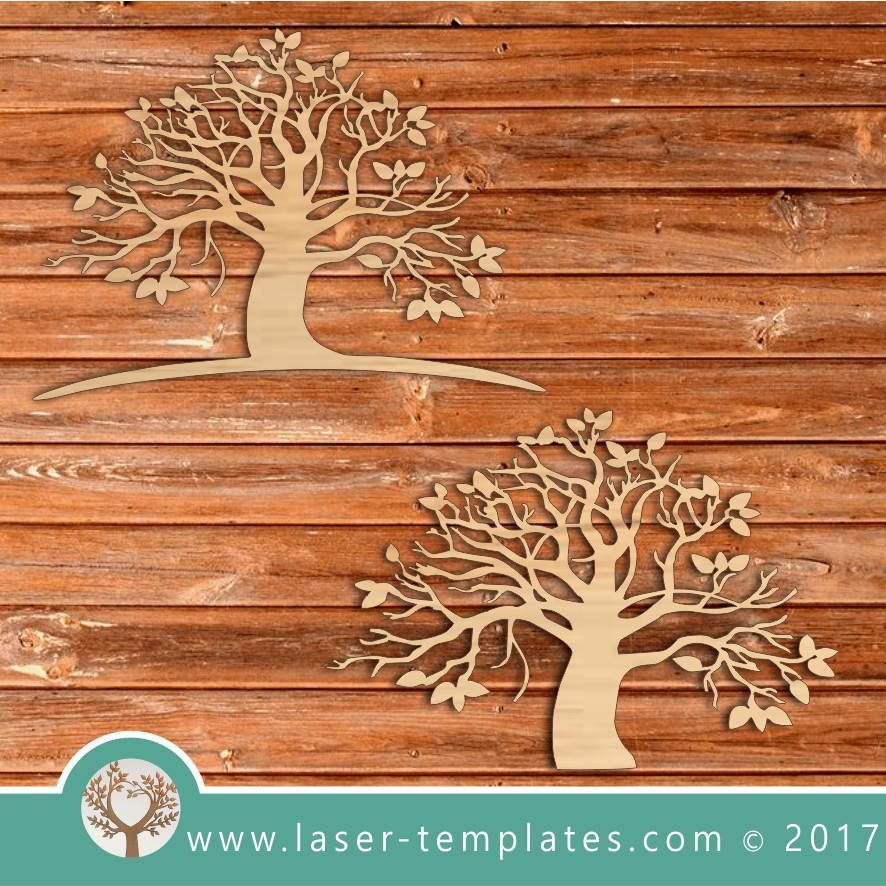 Laser Cut Tree Set Of 2 Template, Download Laser Ready Vector Designs ...
